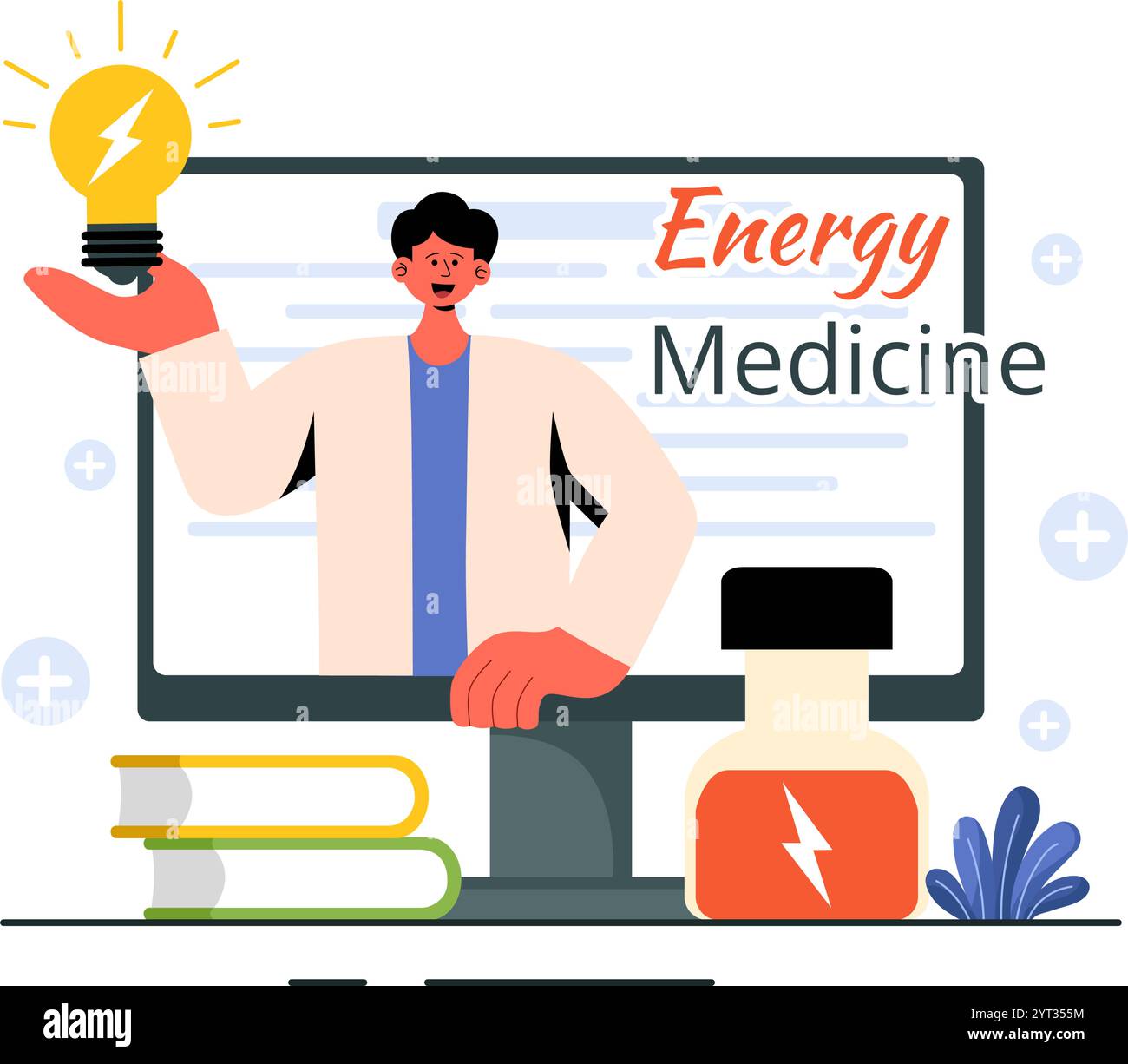 Energy Medicine Vector Illustration featuring Alternative Healing ...