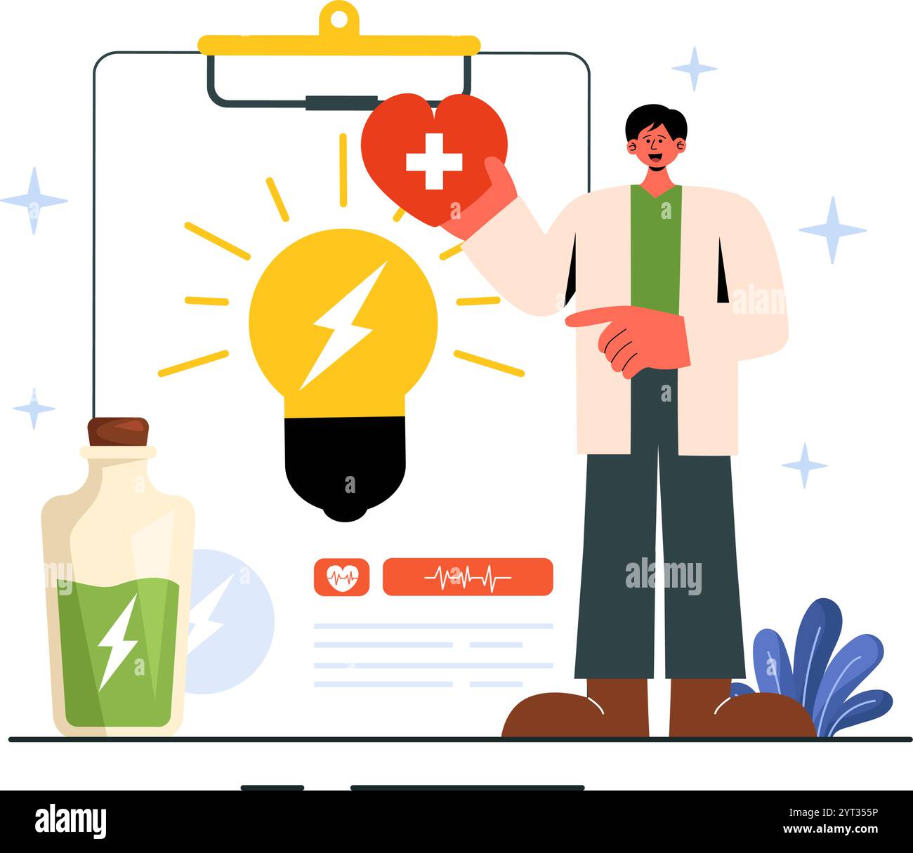 Energy Medicine Vector Illustration featuring Alternative Healing ...