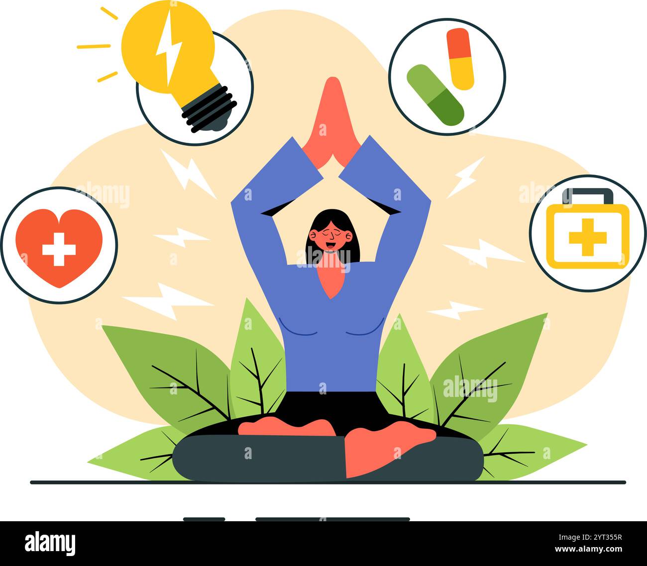 Energy Medicine Vector Illustration featuring Alternative Healing ...