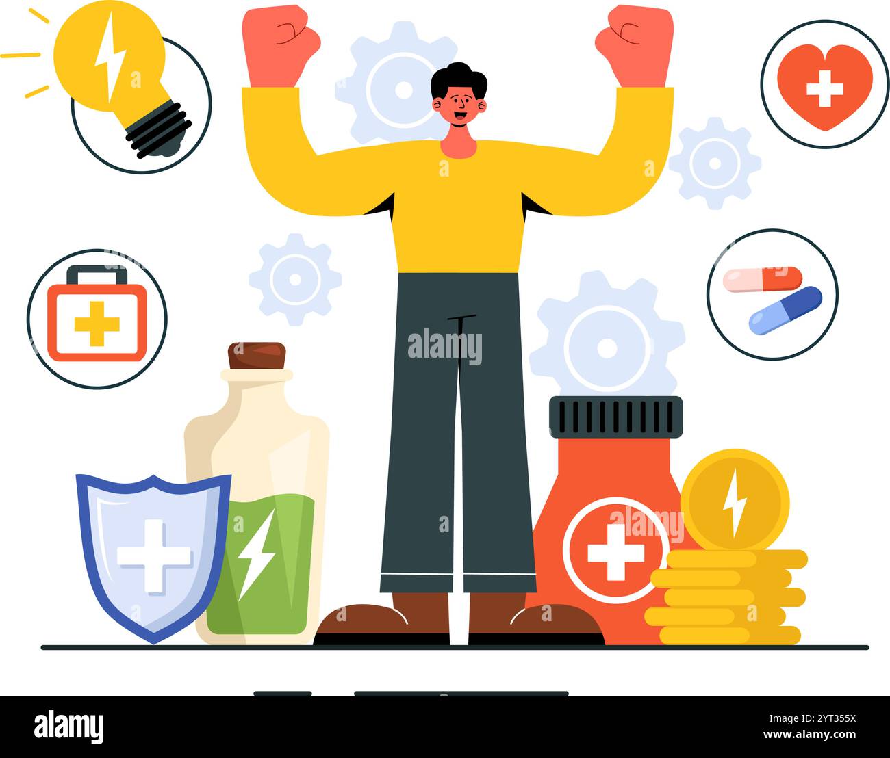 Energy Medicine Vector Illustration featuring Alternative Healing ...