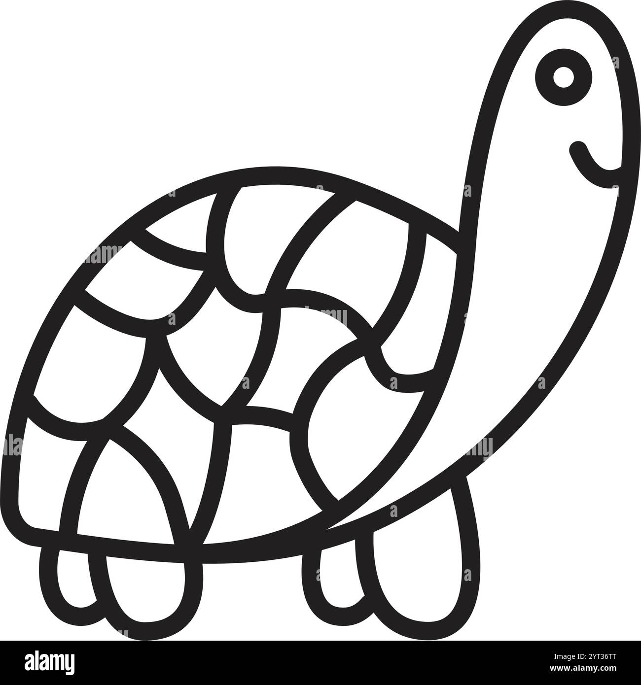 Cute turtle in profile, nautical single line icon, black editable ...