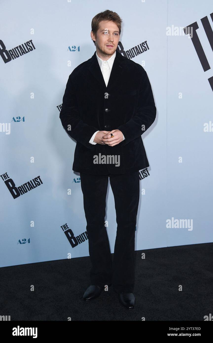 Joe Alwyn arrives at the premiere of "The Brutalist" on Thursday, Dec ...