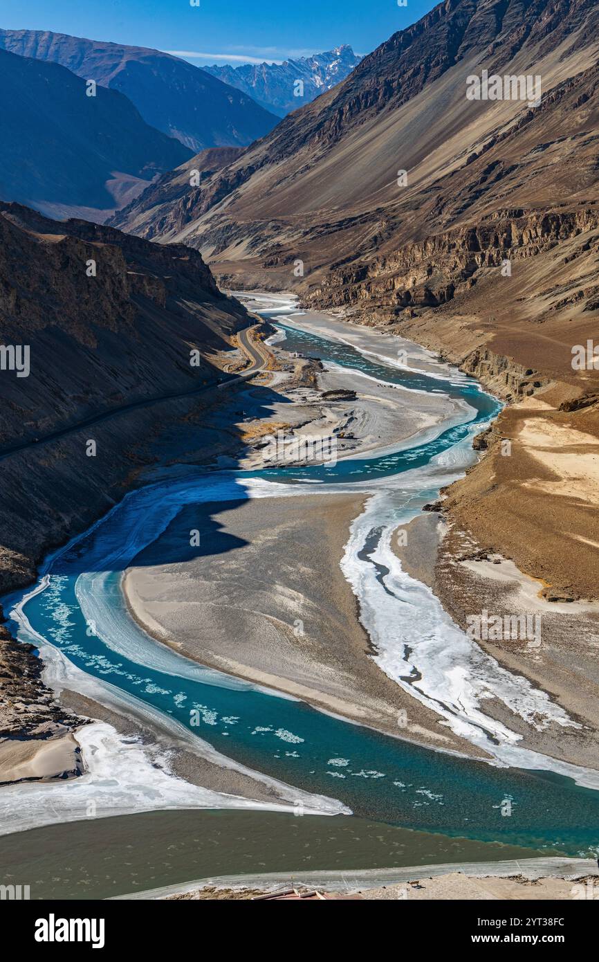 Sangam point confluence indus zanskar hi-res stock photography and ...