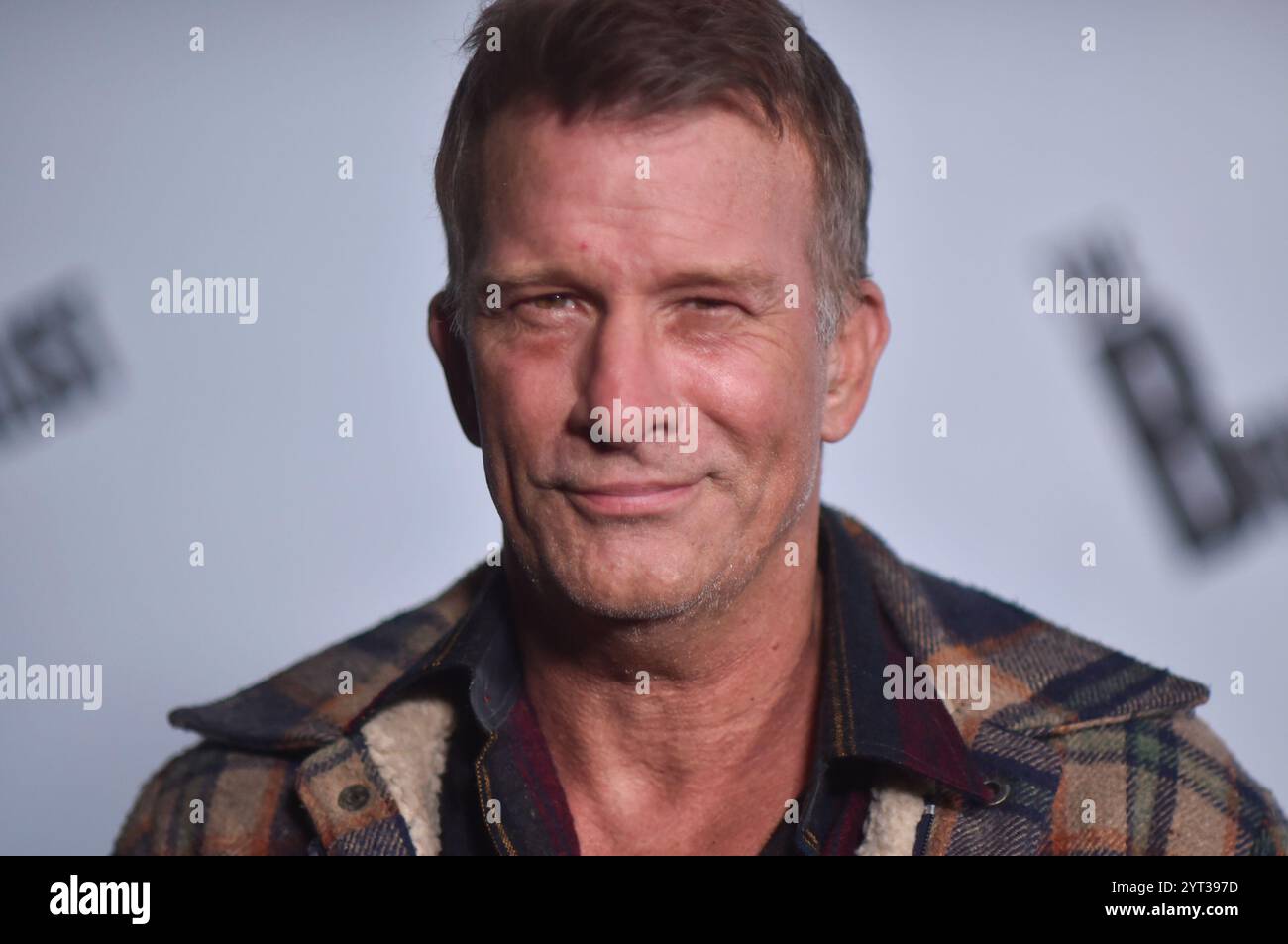 Thomas Jane arrives at the premiere of "The Brutalist" on Thursday, Dec ...