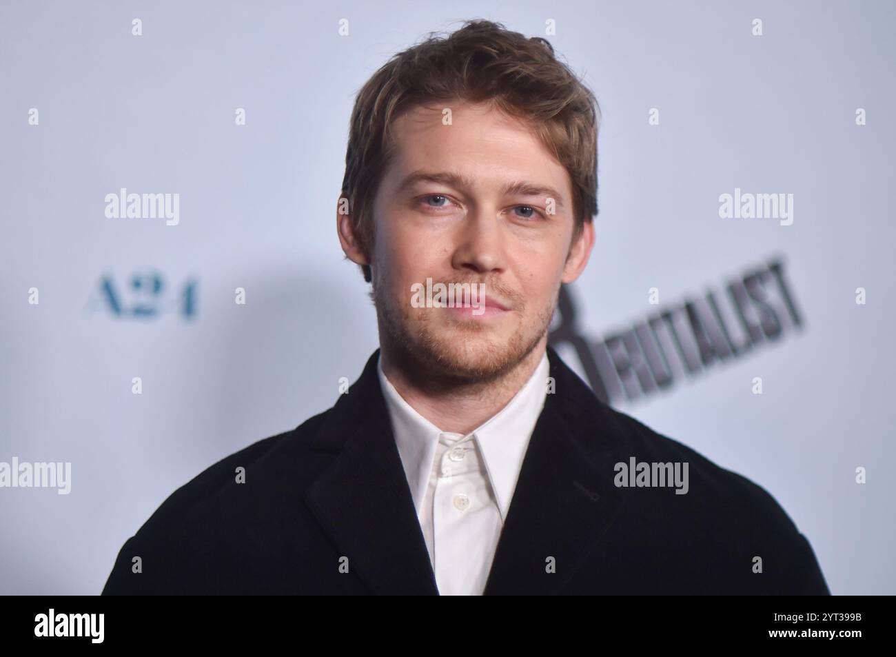 Joe Alwyn arrives at the premiere of "The Brutalist" on Thursday, Dec ...