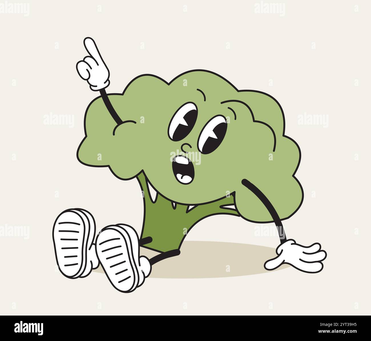 Broccoli retro character. Fictional character for cartoons. Toy and ...