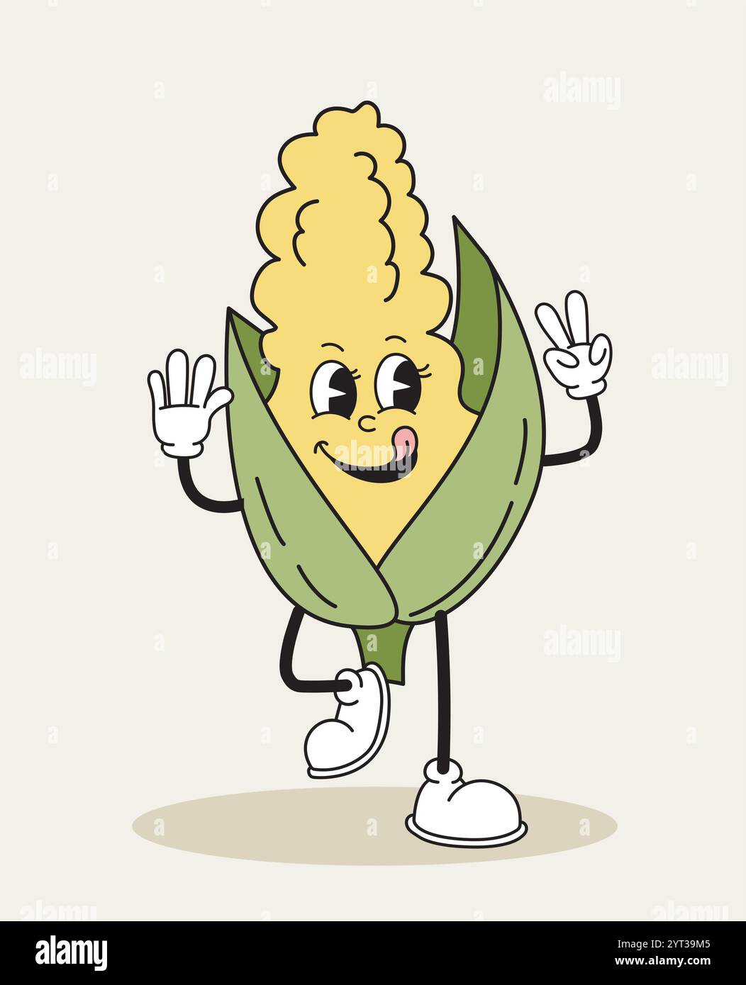 Corn retro character. Fictional character for cartoons. Toy and mascot ...