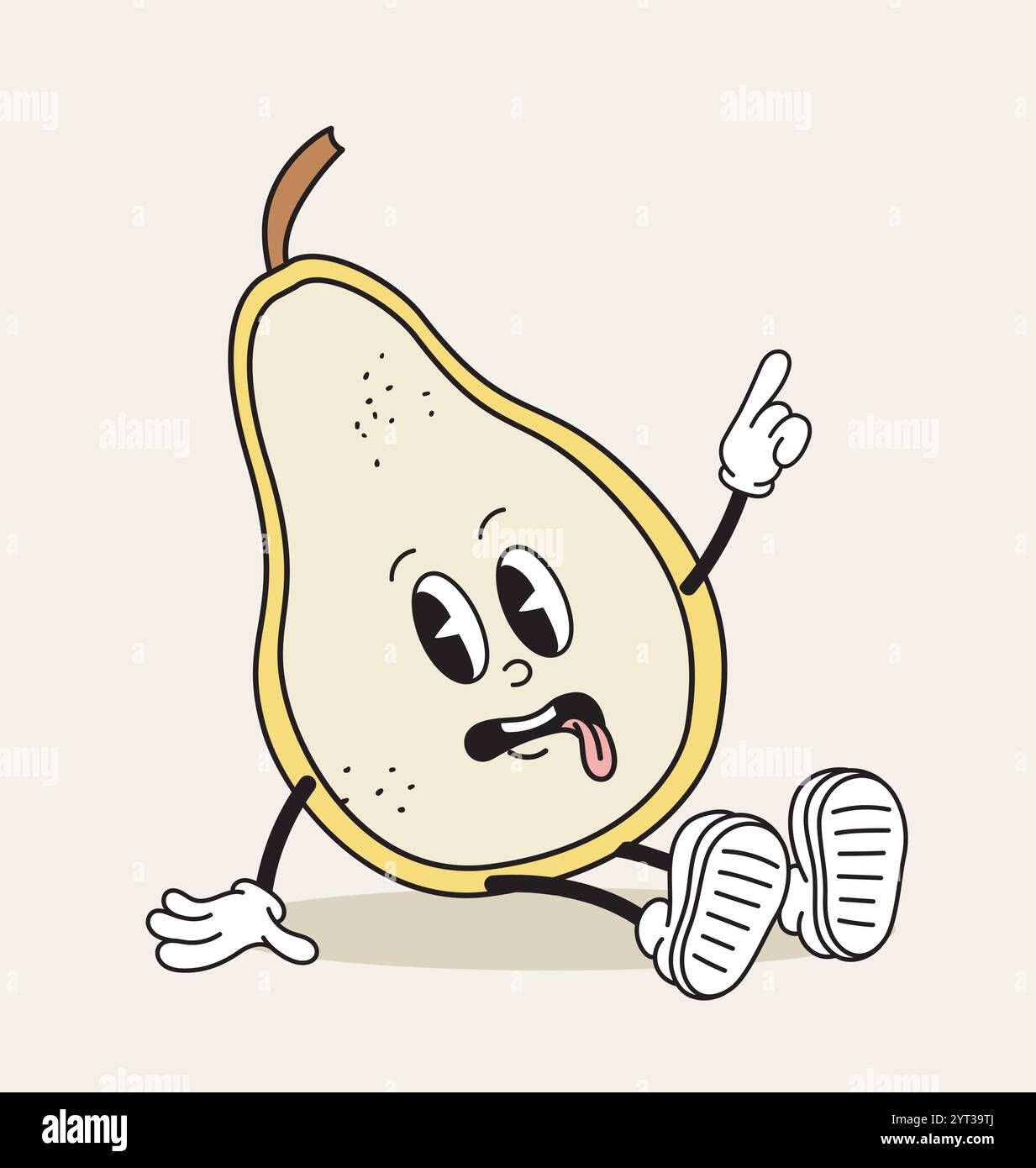 Pear retro character. Fictional character for cartoons. Toy and mascot ...