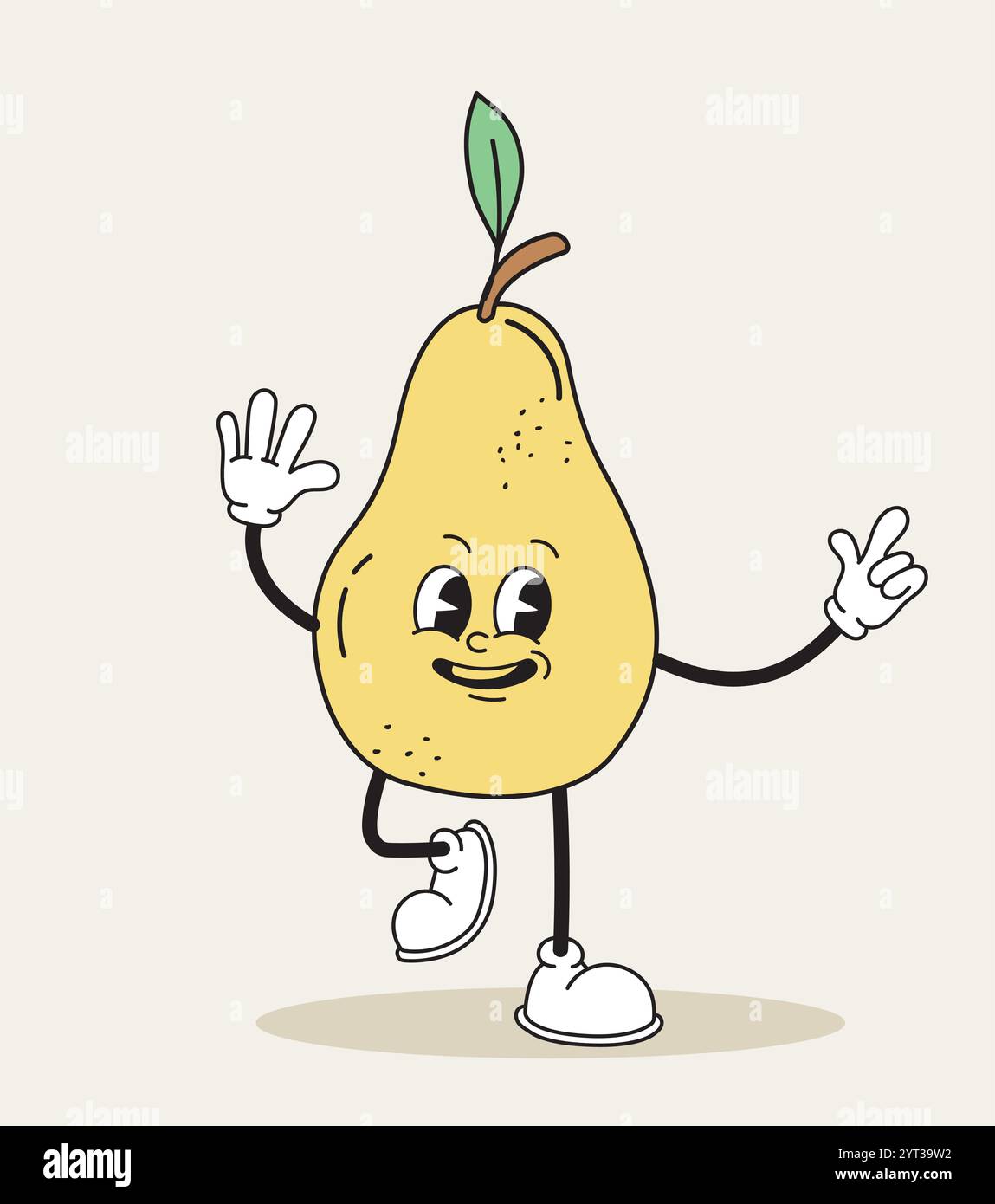 Pear retro character. Fictional character for cartoons. Toy and mascot ...