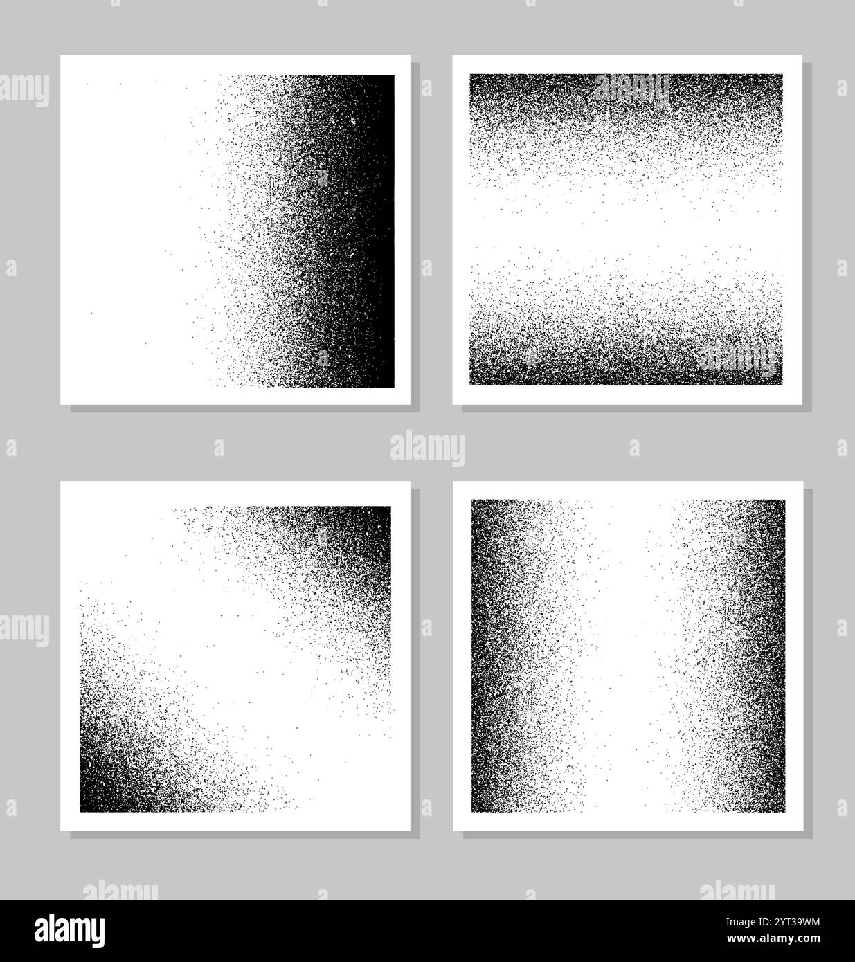 Grain textures set. Black and white gradients patterns. Retro grainy and dirty artworks ...