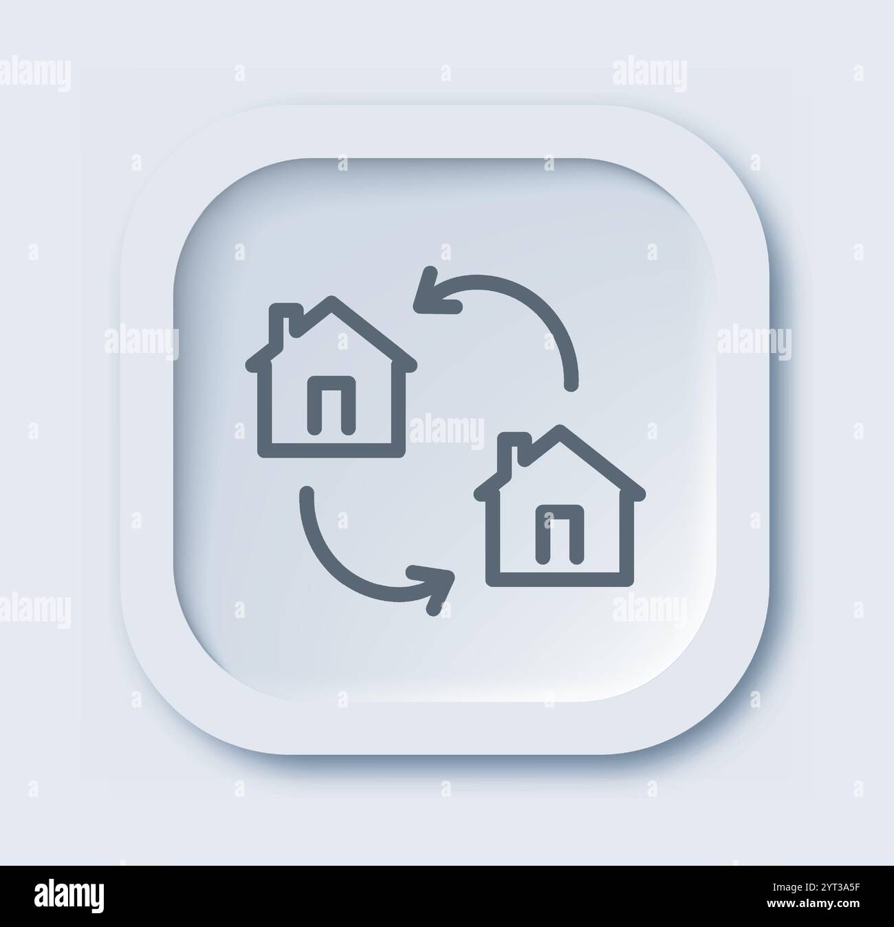 Repair linear icon. Two home swap. Real estate renovation and home ...