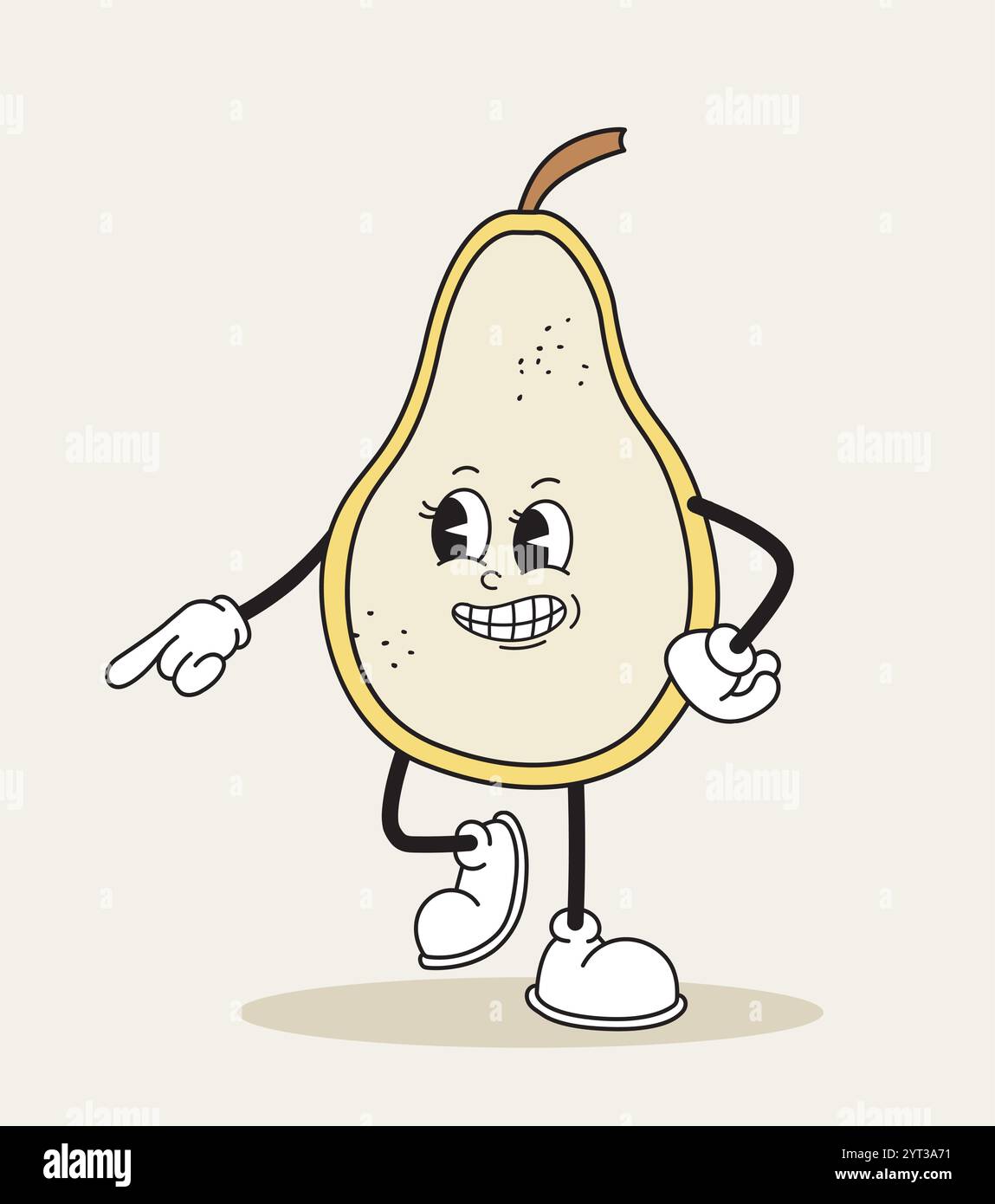 Pear retro character. Fictional character for cartoons. Toy and mascot ...