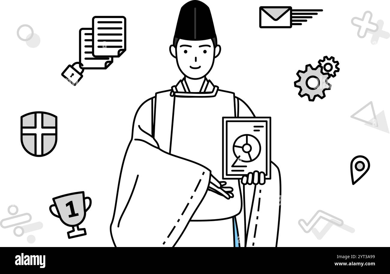 Image of DX, Priest of the shrine, wearing a Eboshi and Kariginu, using ...