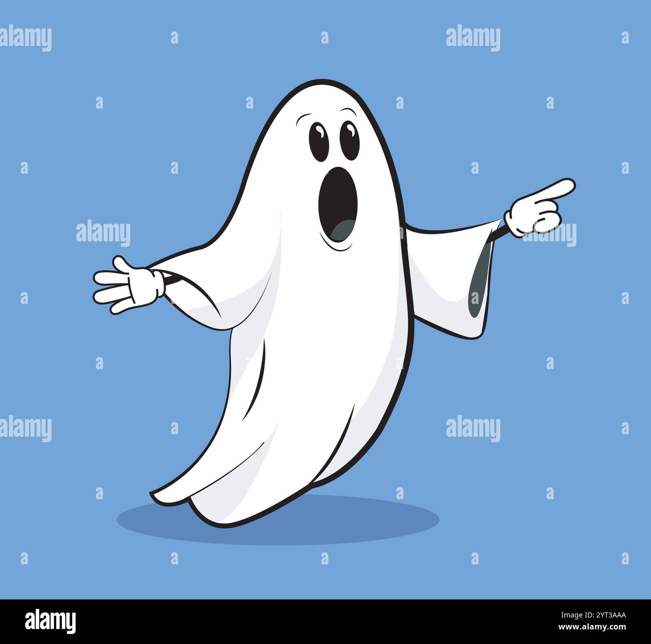 Halloween white ghost. Fictional character for international holiday of ...