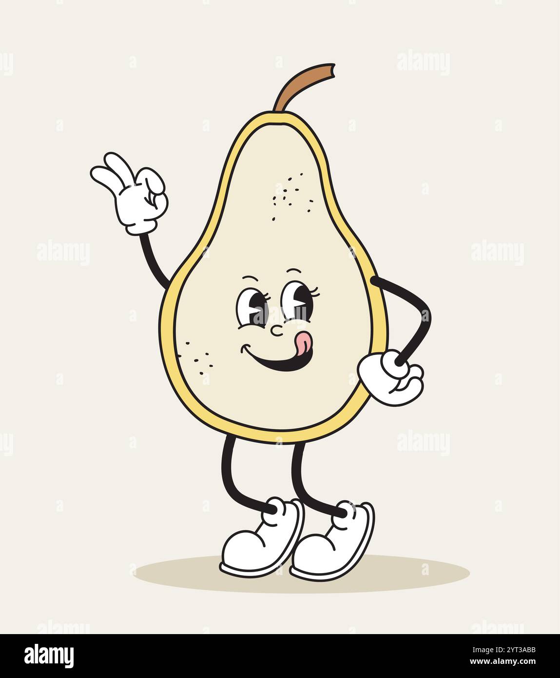 Pear retro character. Fictional character for cartoons. Toy and mascot ...