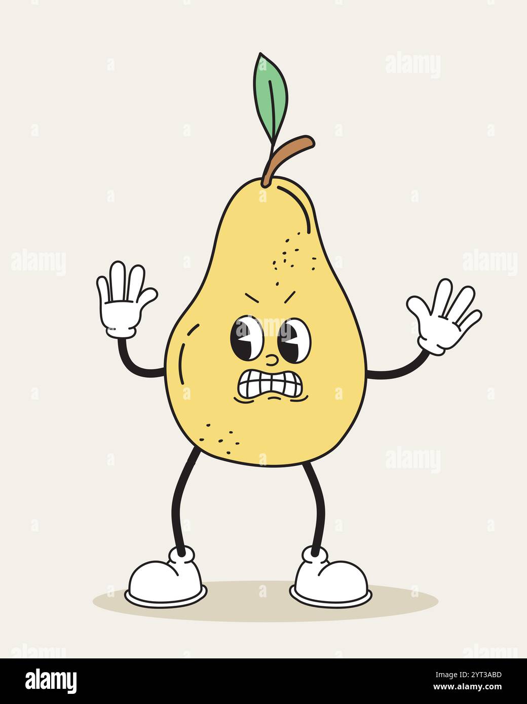 Pear retro character. Fictional character for cartoons. Toy and mascot ...