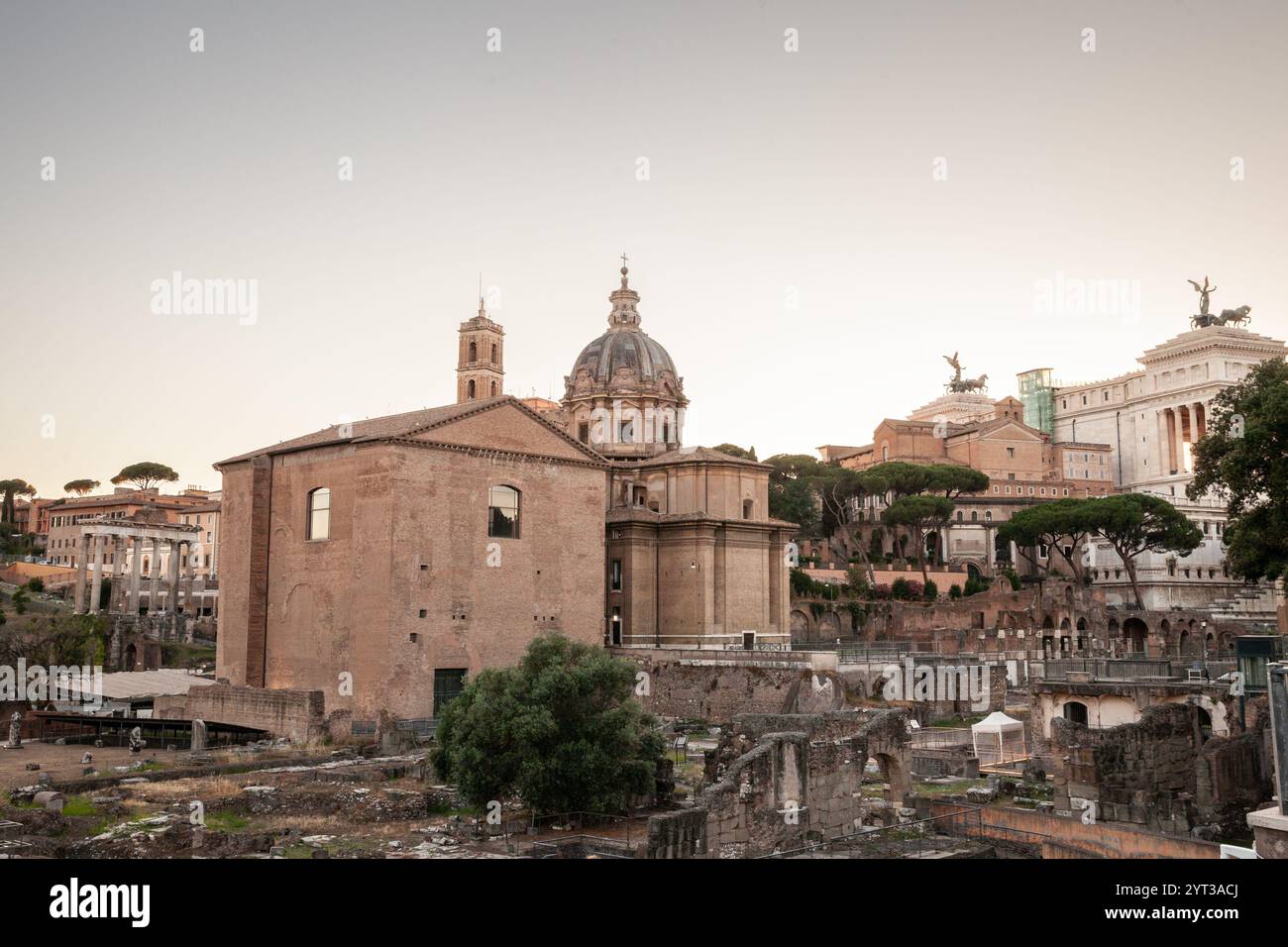 The Roman Forum in Rome, Italy, featuring the Curia Julia and ancient ...