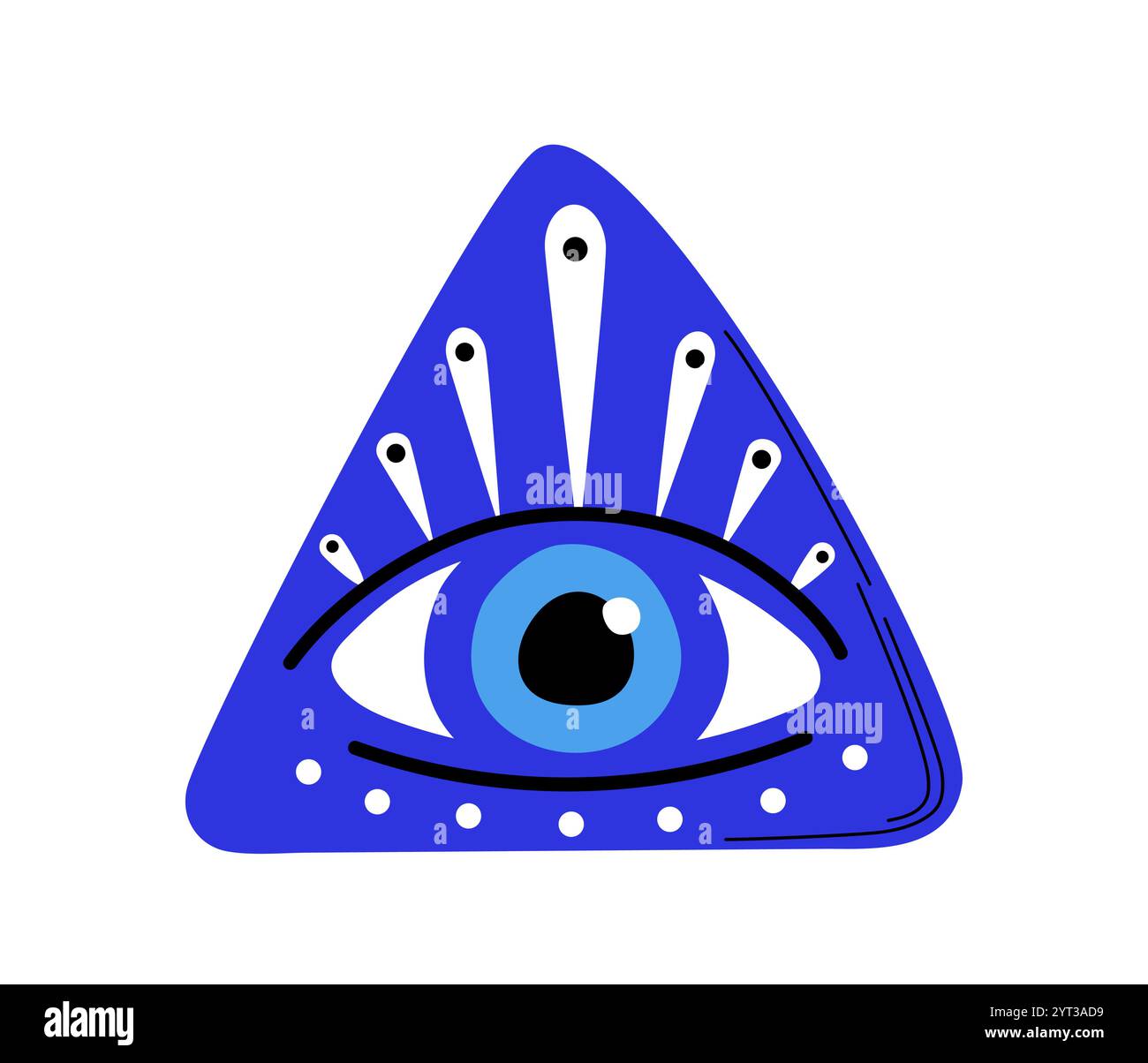 Turkish evil eye. Traditional turkish amulet with blue eye in triangle ...