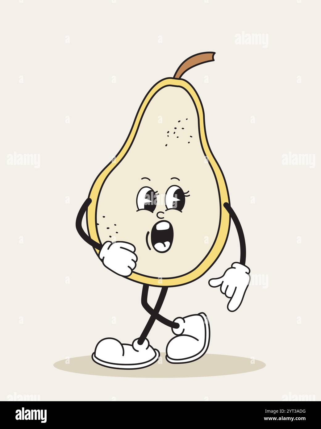 Pear retro character. Fictional character for cartoons. Toy and mascot ...