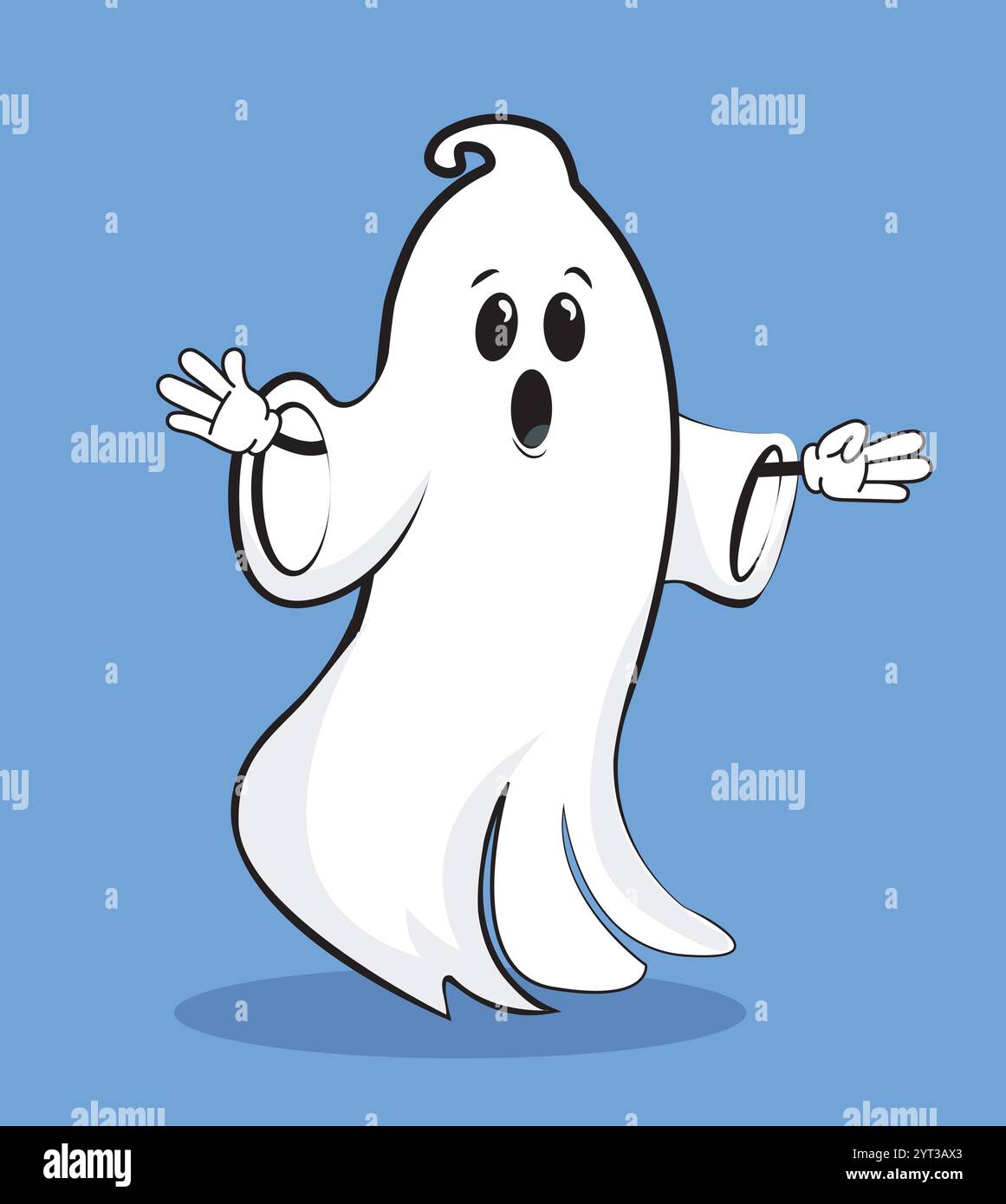 Halloween white ghost. Fictional character for international holiday of ...