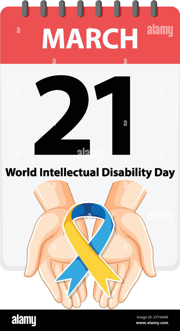 Calendar page with hands and awareness ribbon Stock Vector Image & Art ...