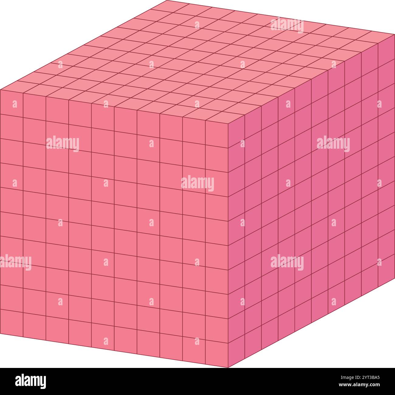 Illustration of a pink cube with grid pattern Stock Vector Image & Art ...