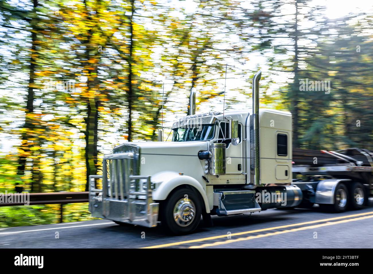 Industrial grade white big rig classic semi truck with extended cab for ...