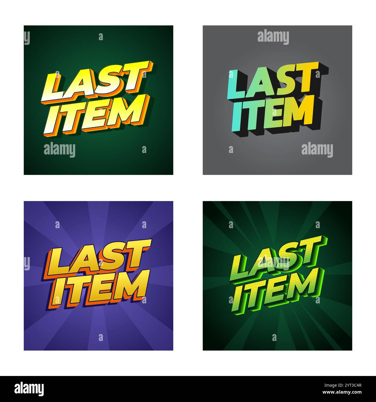 Last item. Text effect design in bold font with bold colors for digital ...