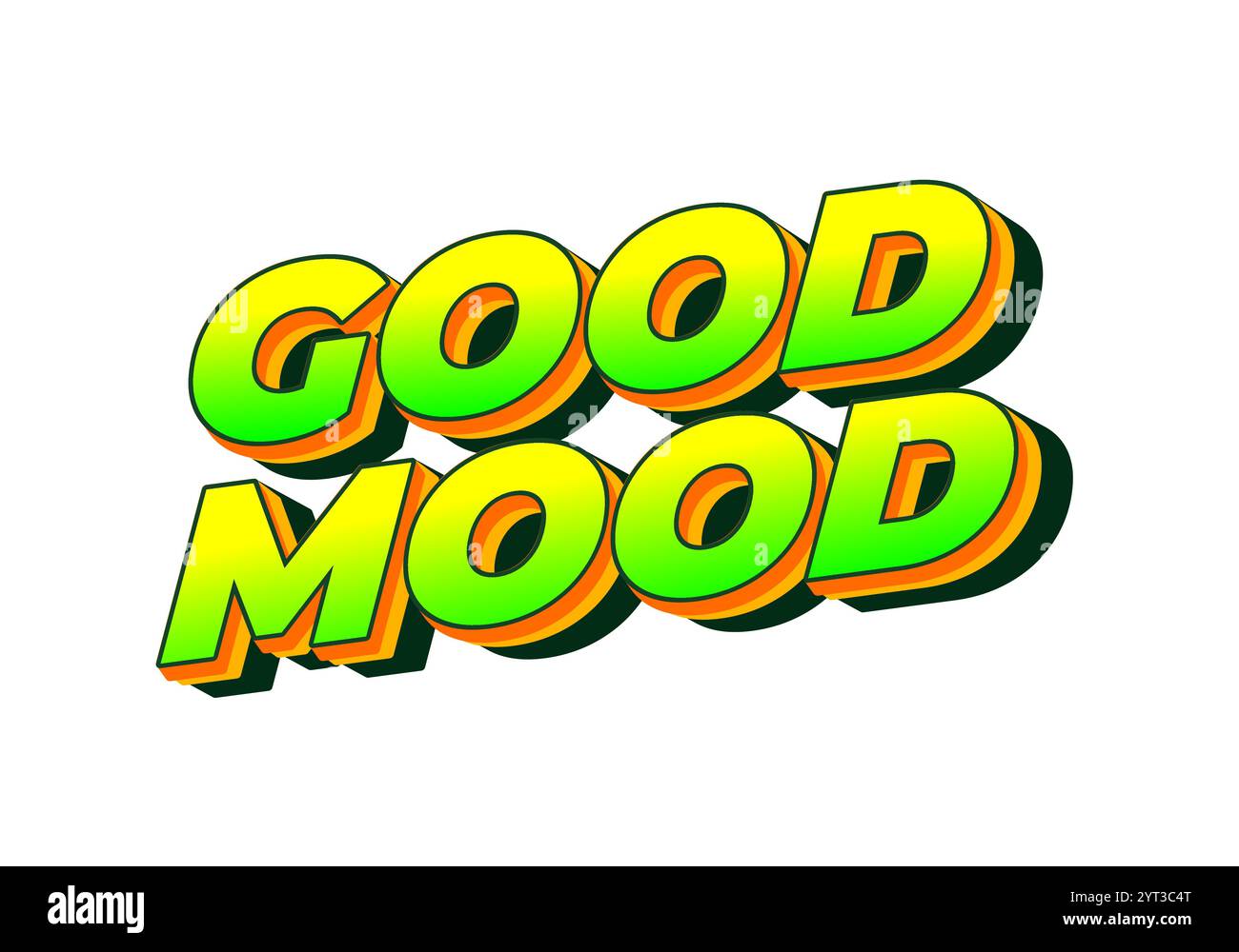 Good mood. Text effect design in eye catching colors with 3D look Stock ...