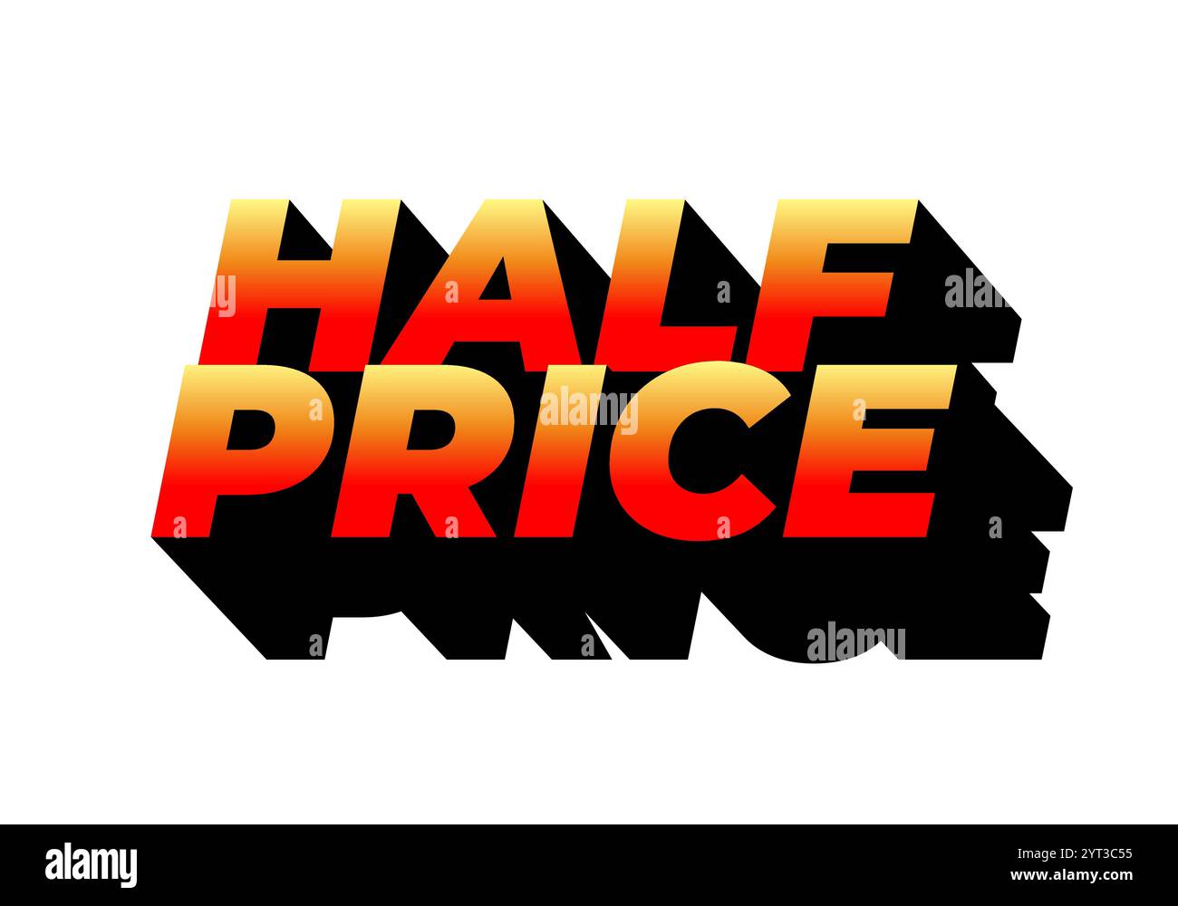 Half price. Text effect design in eye catching colors with three ...