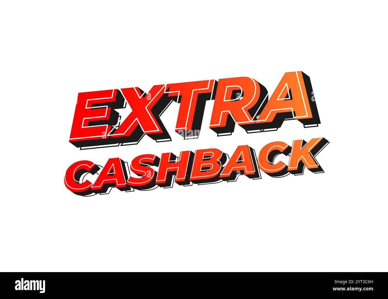 Extra cash back. text effect design with extra bold font for social ...