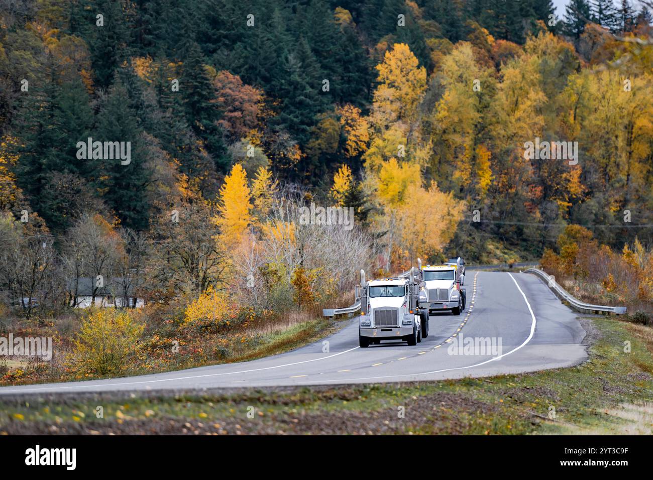 Team of the industrial grade powerful local hauler carriers white big ...