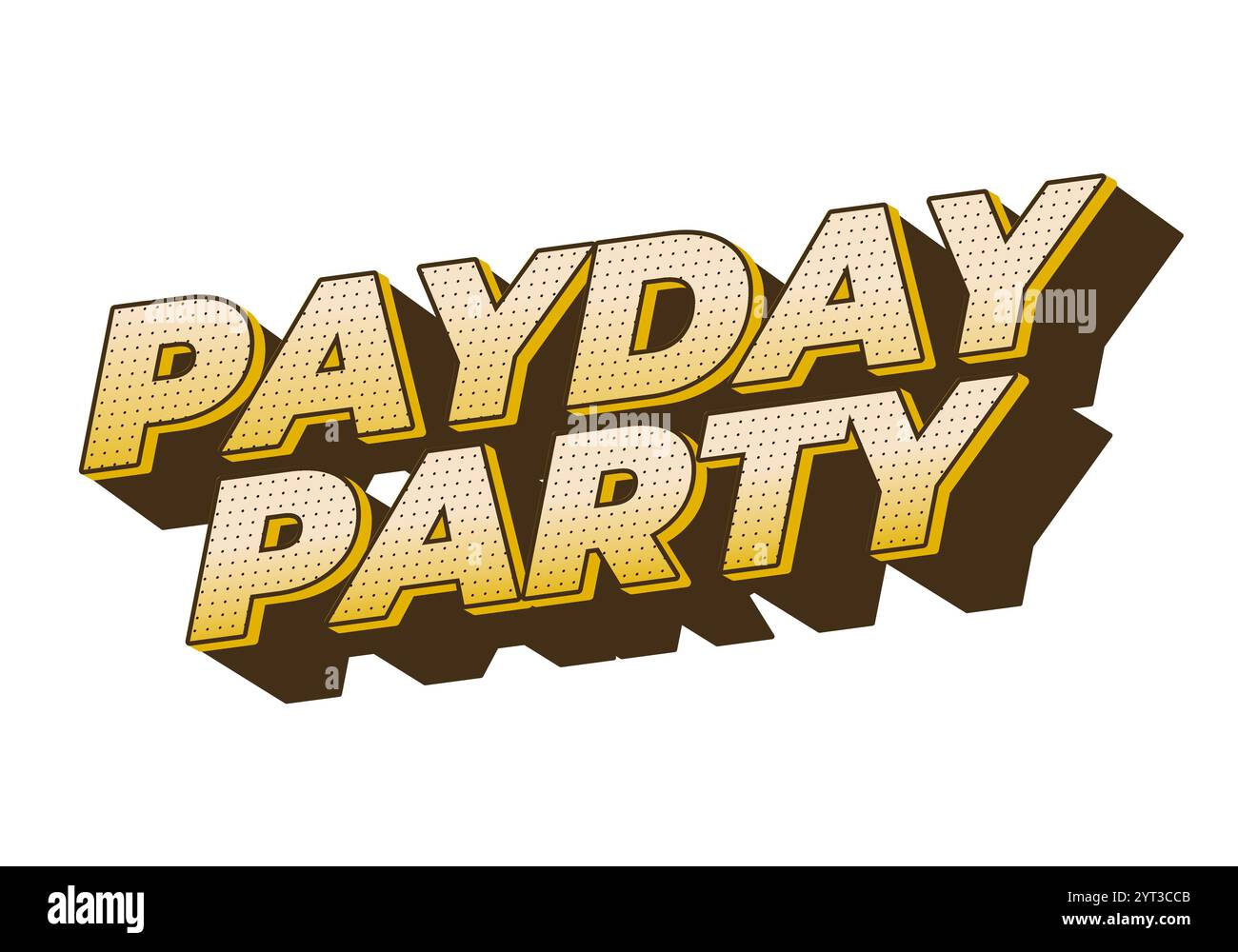 Payday party. Text effect design for social media ads in 3D style Stock ...