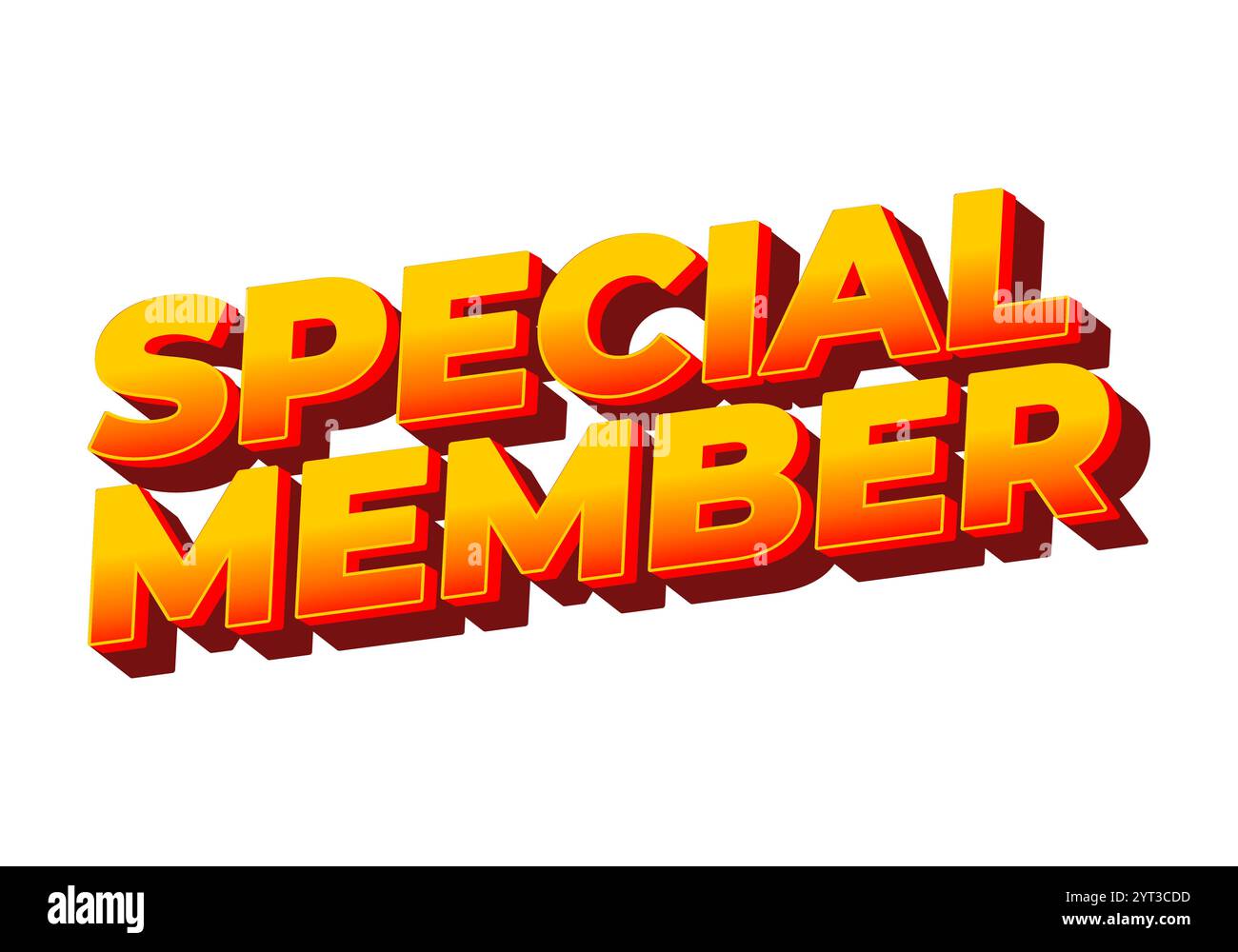 Special member. Text effect design in modern colors with 3D effect look ...