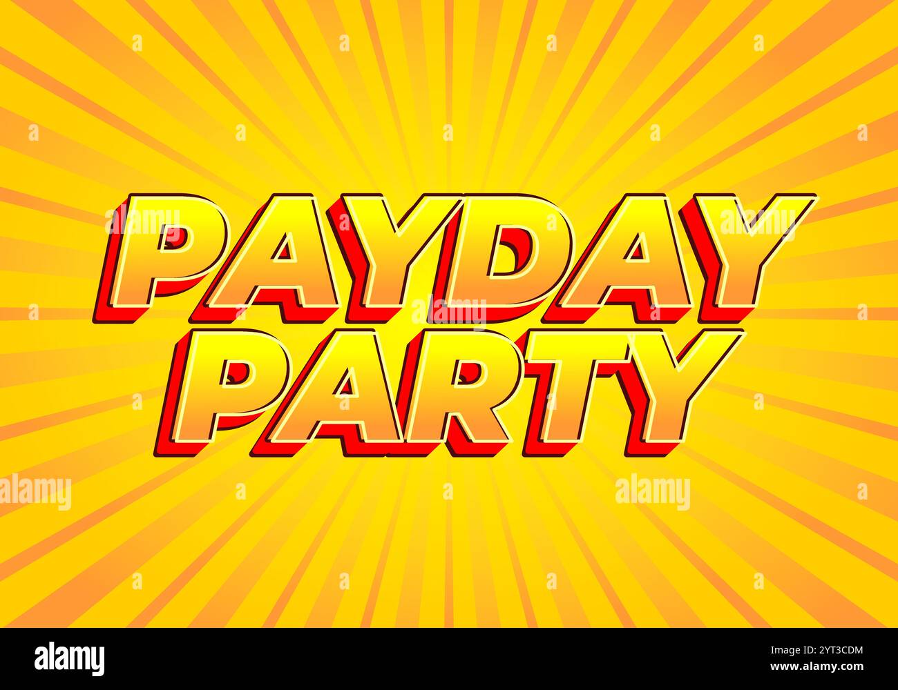 Payday party. Text effect design for social media ads in 3D style Stock ...