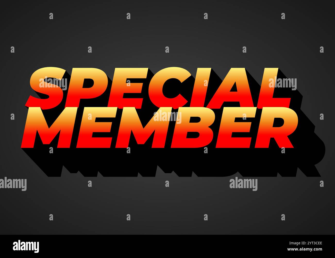 Special member. Text effect design in modern colors with 3D effect look ...
