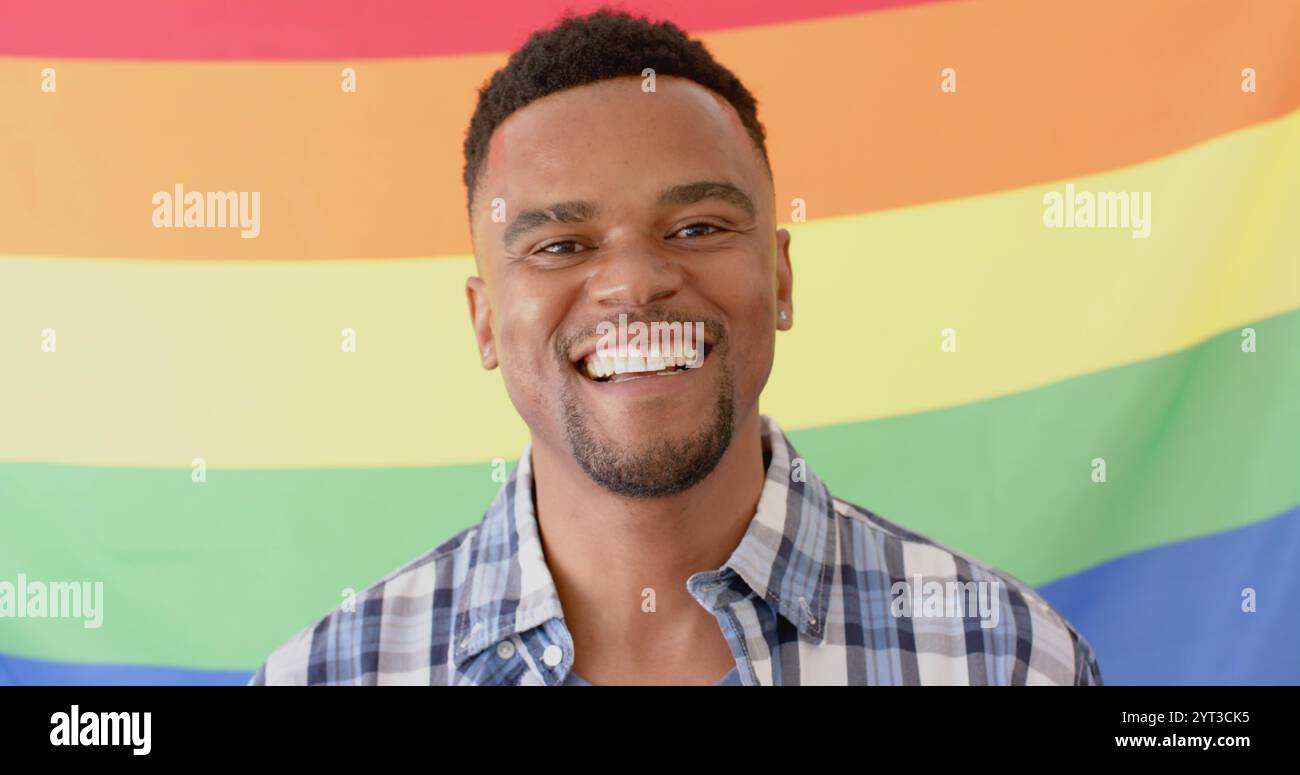 Slow motion rainbow flag waving hi-res stock photography and images - Alamy