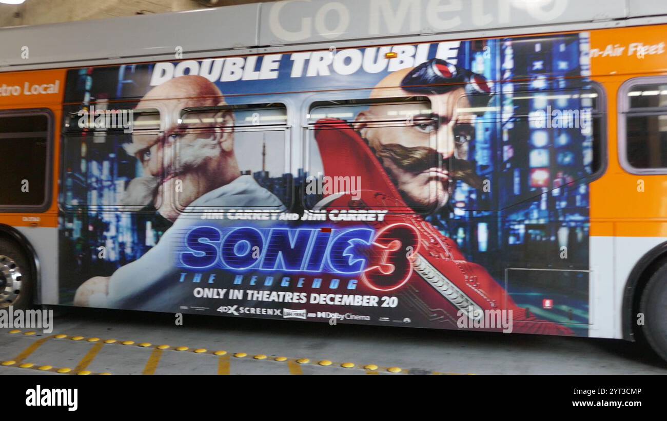 Los Angeles, California, USA 5th December 2024 Sonic the Hedgehog 3 Bus ...