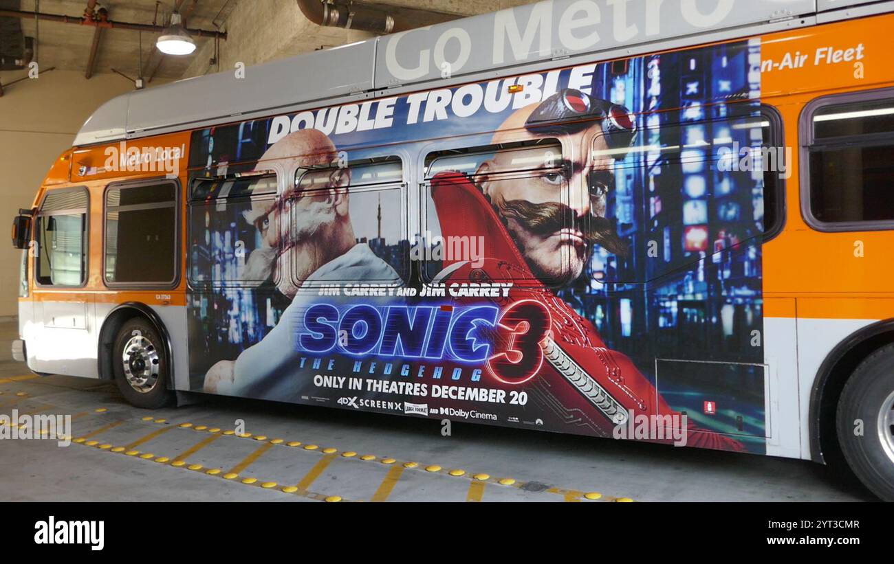 Los Angeles, California, USA 5th December 2024 Sonic the Hedgehog 3 Bus ...