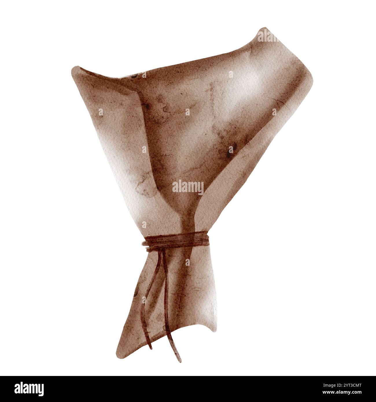 Wrapping paper for a bouquet. Beige paper and brown string. Packaging ...