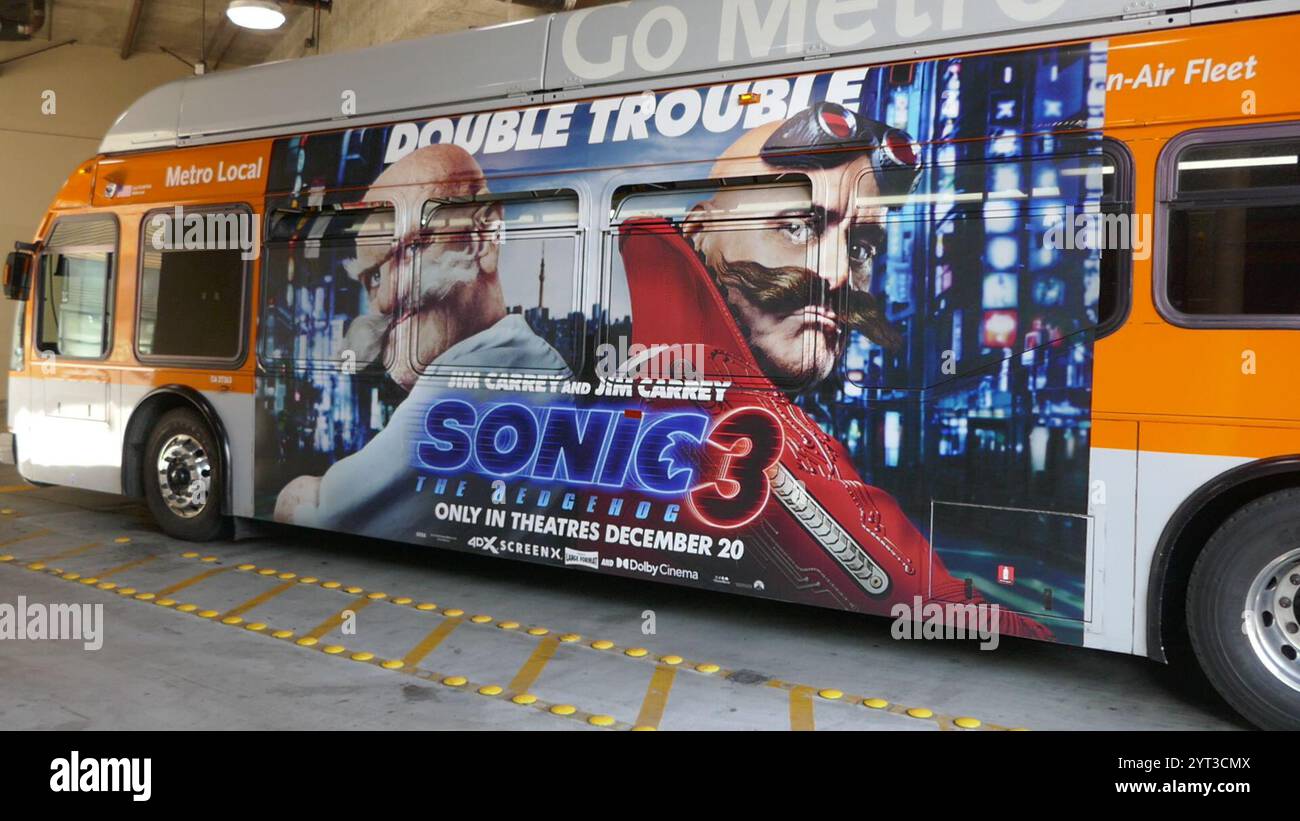 Los Angeles, California, USA 5th December 2024 Sonic the Hedgehog 3 Bus ...