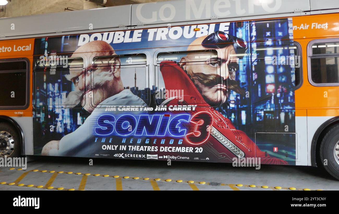 Los Angeles, California, USA 5th December 2024 Sonic the Hedgehog 3 Bus ...