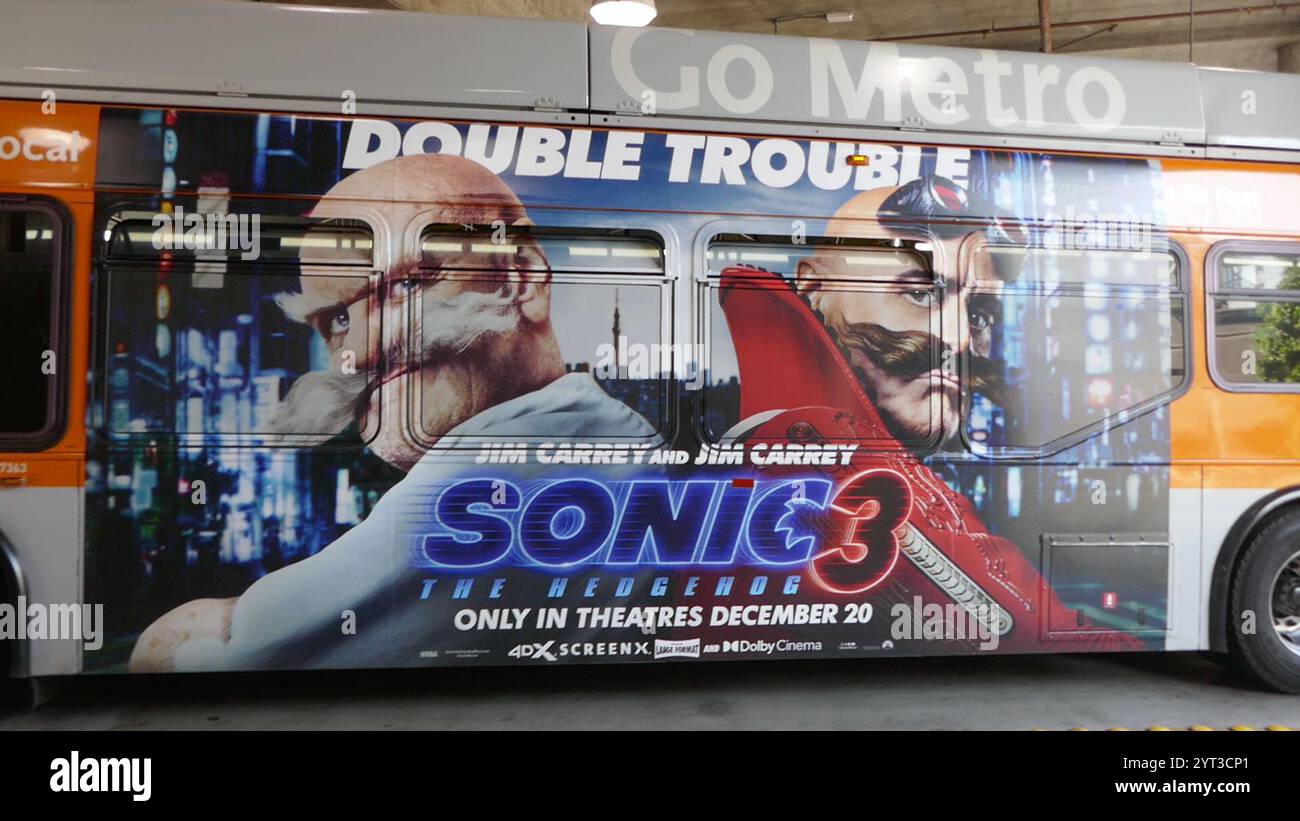 Los Angeles, California, USA 5th December 2024 Sonic the Hedgehog 3 Bus ...