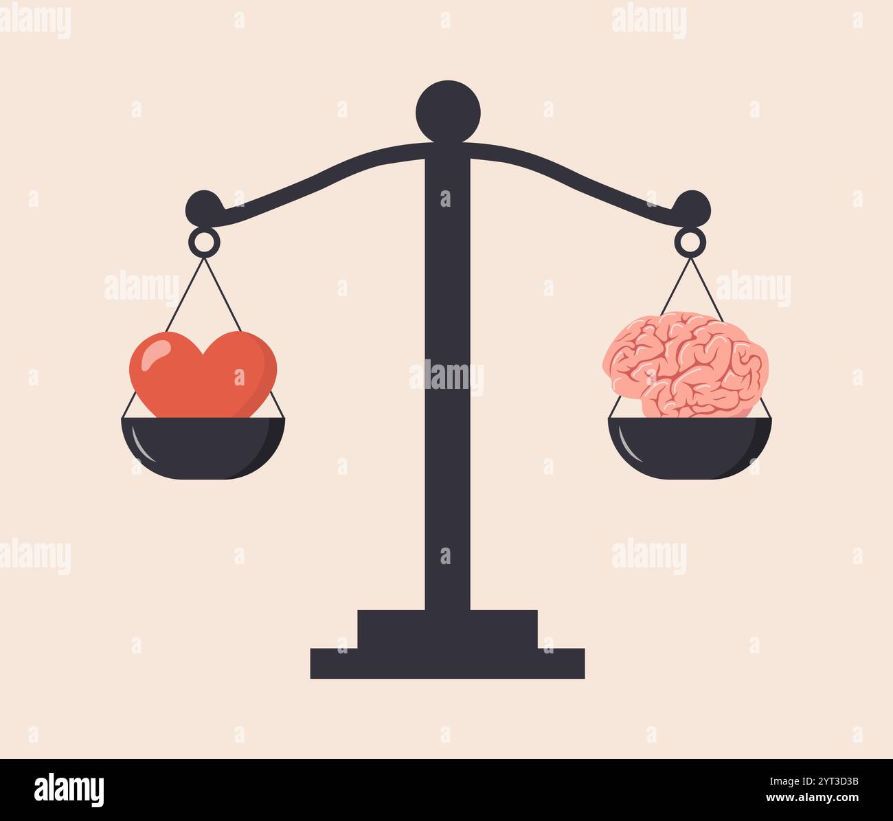 Heart and Brain Balance. Rational reasonable and emotional choice ...