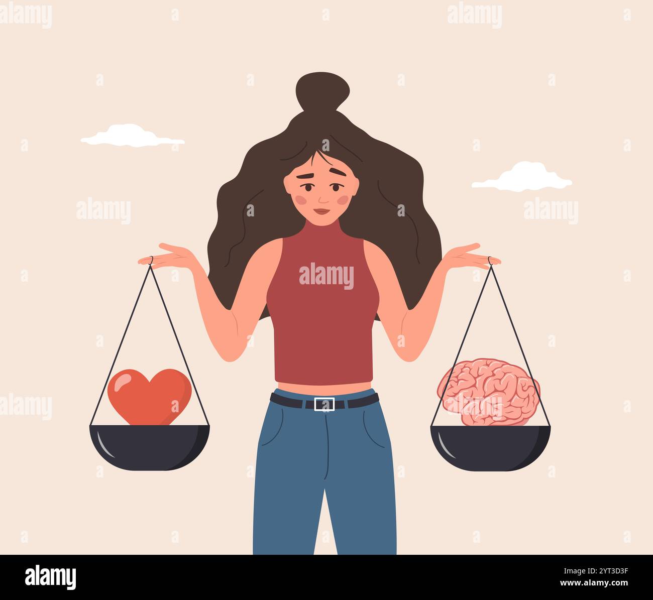 Heart and Brain Balance. Rational reasonable and emotional choice ...
