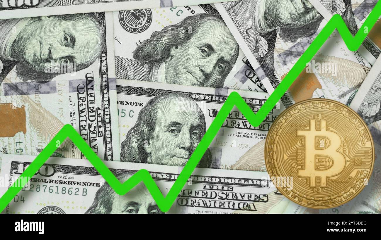 Bitcoin cryptocurrency value line chart concept Stock Photo - Alamy