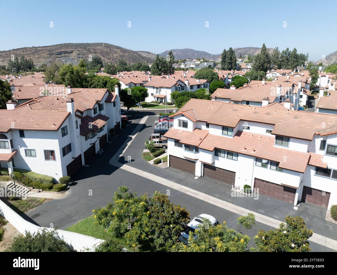Aerial view of residential subdivision condominium house neighborhood ...