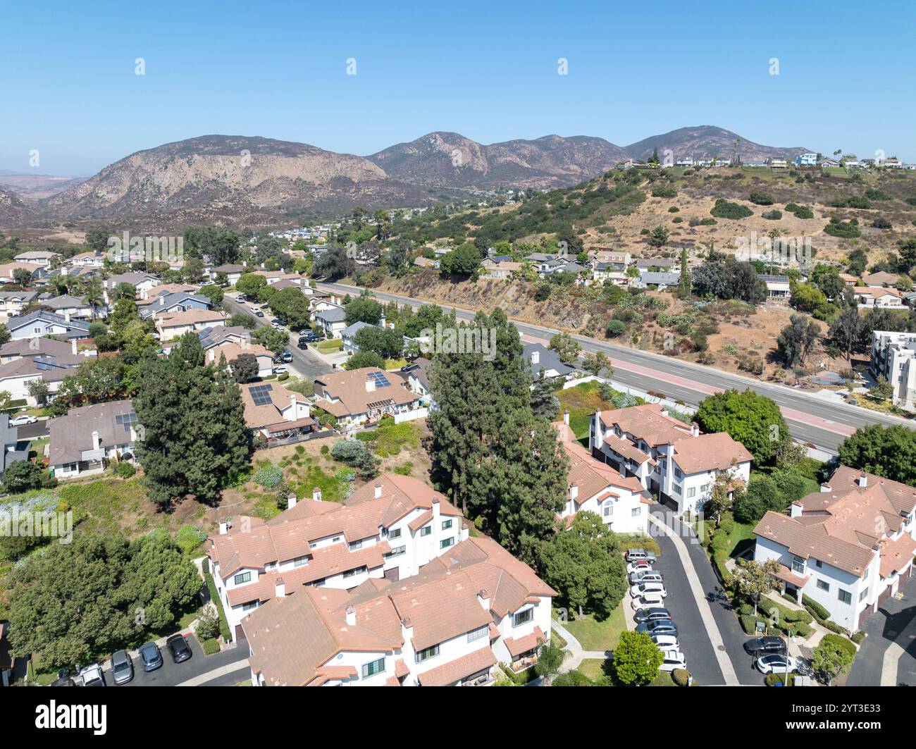 Aerial view of residential subdivision condominium house neighborhood ...