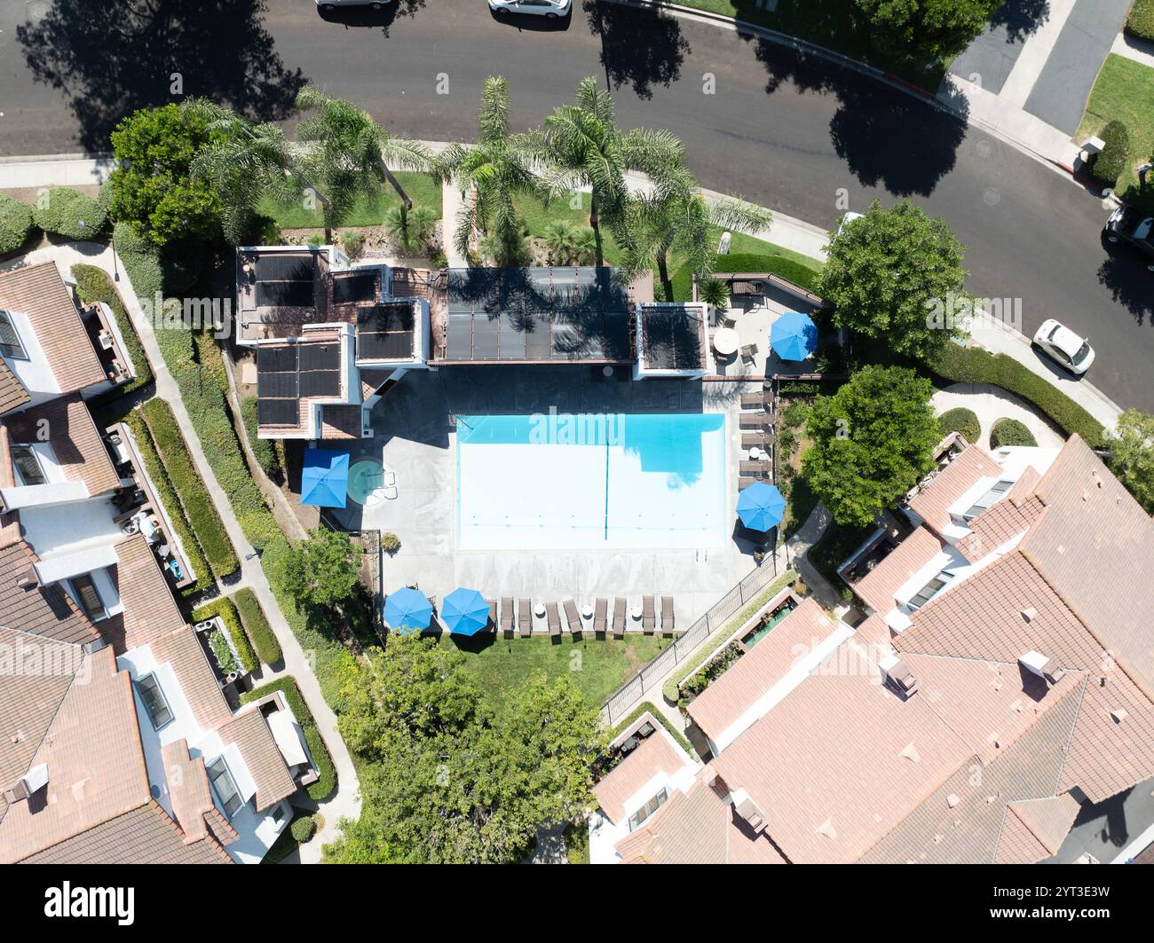 Aerial view of residential subdivision condominium house neighborhood ...