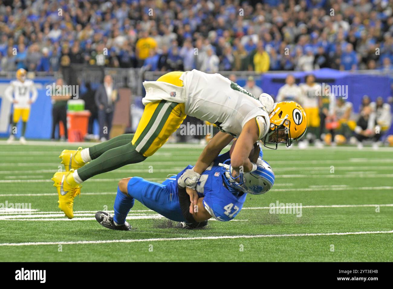 DETROIT, MI - DECEMBER 05: Detroit Lions LB Ezekiel Turner (47) grabs ...